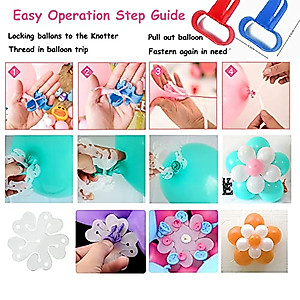 5FT Balloon Column Stand Kit Set of 2 Balloon Stands Arch Kit With Base 2 Table Balloon Stand Balloon Clips Knotter for Wedding Baby Shower Birthday Bachelorette Party Supplies