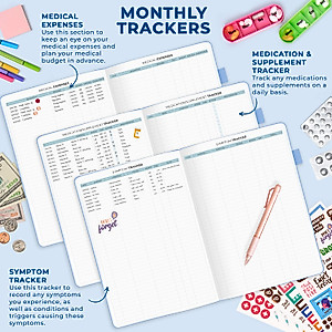 Clever Fox Large Medical Planner 12-Month – Medical Notebook, Health Diary, Wellness Journal & Logbook to Track Health – Self-Care Medical Journal – 12 Months, Undated, 7″ x 10.5″ (Light Blue)