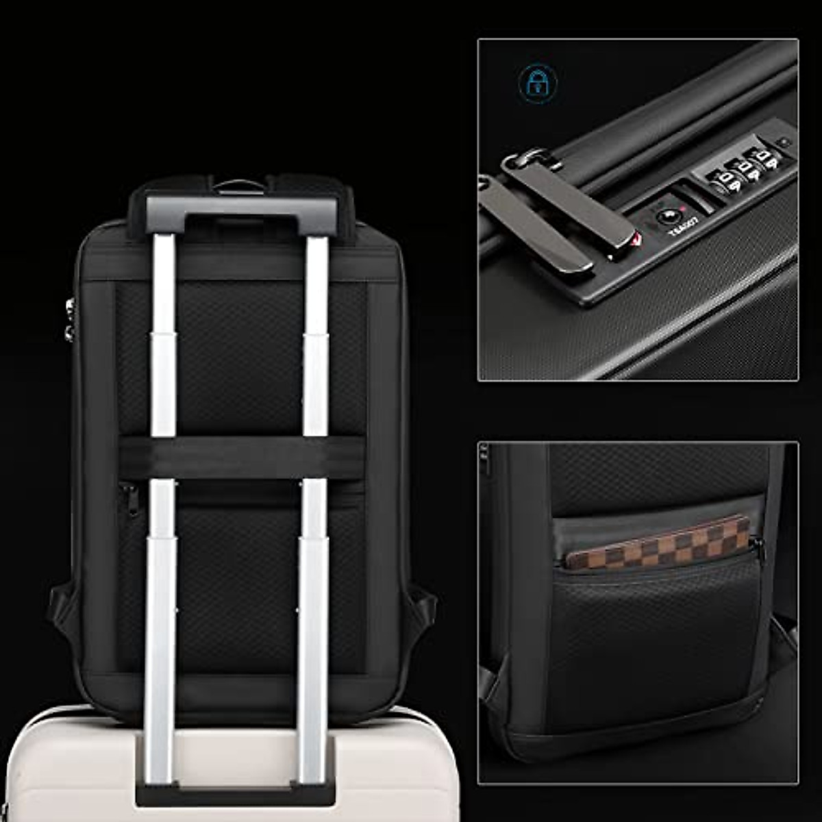 JUMO CYLY Anti-Theft Hard Shell Laptop Backpack, Waterproof Travel Backpack with USB Slim Gaming Computer Bag with Lock For 17 Inch