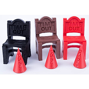 Chair of Shame with a Dunce Cap, Time Out Chair, Dice Jail for Poorly Rolling Dice, 3D Vikings (3 Pack)