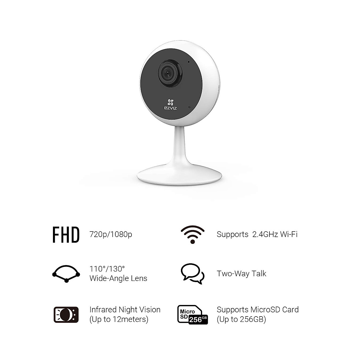 EZVIZ Indoor Security Camera 1080P WiFi Baby Monitor, Smart Motion Detection, Two-Way Audio, 40ft Night Vision, Works with Alexa & Google Assistant(C1C)