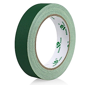 BOMEI PACK Dark Green Gaffer Tape, Matte Non-Reflective, 1inch x 20yds No Residue Hand Tear Self-Adhesive Tape for Labeling, Cable, Stage, Photo Studio, Painters and Duct Repair, 1 Pack