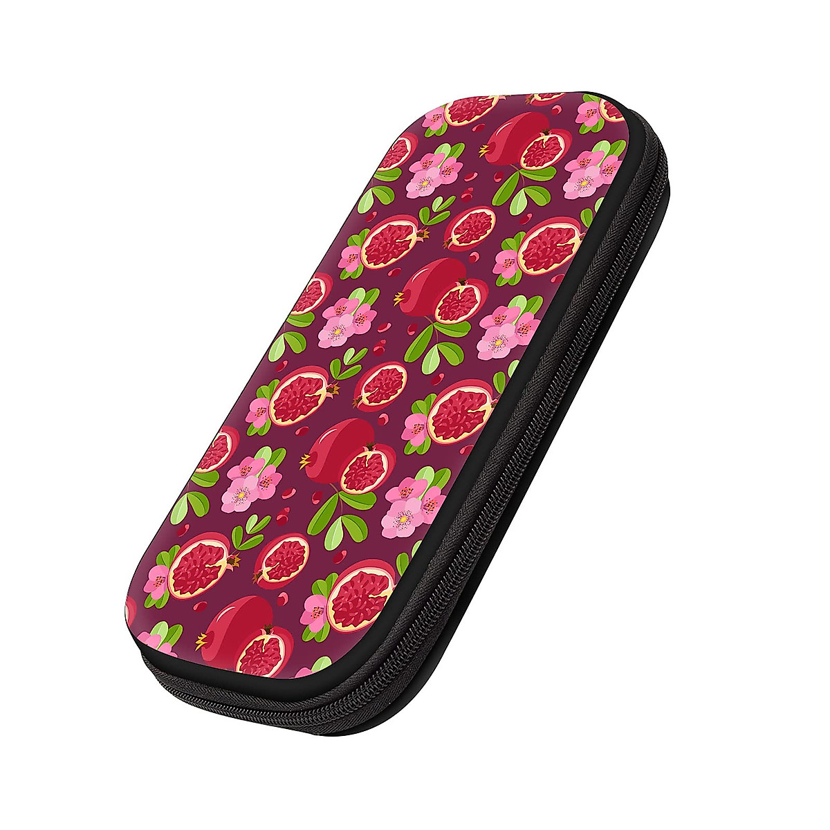 Carrying Case Compatible with Switch 2017 / Switch OLED 2021 Console Joy-Con with 10 Game Card Slots , Flowers and halves of pomegranate