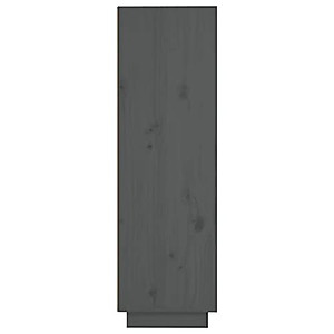 vidaXL Highboard Gray 14.6"x13.4"x43.3" Solid Wood Pine