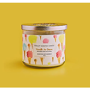 Smells - Premium Soy Wax Round Jar Scented Candle 16oz. - 100% Cotton 3-Wicks - Fragrance That Eliminates Home and Office Odors: Food, Pets, Smoke and Others (1-Pack, Vanilla Ice Cream)