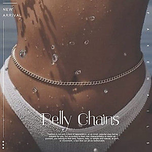 Bodiy Sequines Layered Waist Belly Chain Belt Gold Thin Body Chains Bikini Jewelry for Women and Girls