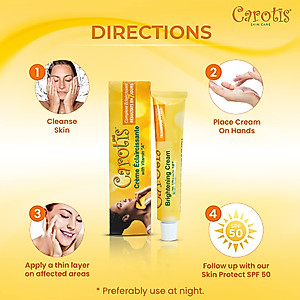 CAROTÏS Skin Brightening Cream - 1 fl oz / 30 ml - Brightening Cream For Face, Body, Hands, Elbows, Knuckles