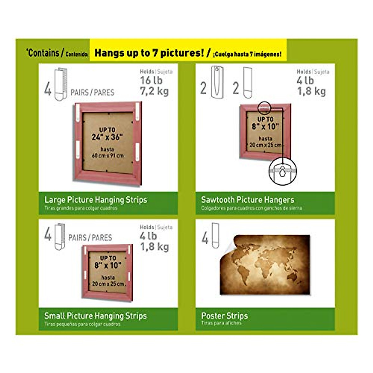 Command, White, Indoor Use, 7 (17221-ES), Small Picture Hanging Kit