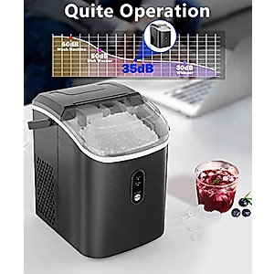 Kndko Nugget Ice Maker Countertop,10,000pcs/33lbs/Day,Pebble Ice Maker with Self-Cleaning,Crushed Ice Makers for Home Kitchen Bar Party
