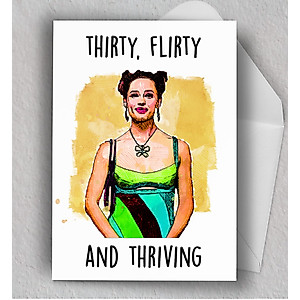 Thirty and Flirty 30TH Birthday Card | Jenna Rink | Sassy Card for Sister, Girlfriend | Funny Romantic Movie Blank Card