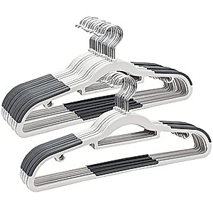 ELONG HOME Plastic Hangers 30 Pack, Non Slip Slim Clothes Hangers, Heavy Duty Thin Plastic Hangers, 17.1" Coat Hangers for Hanging Women/Men Clothes