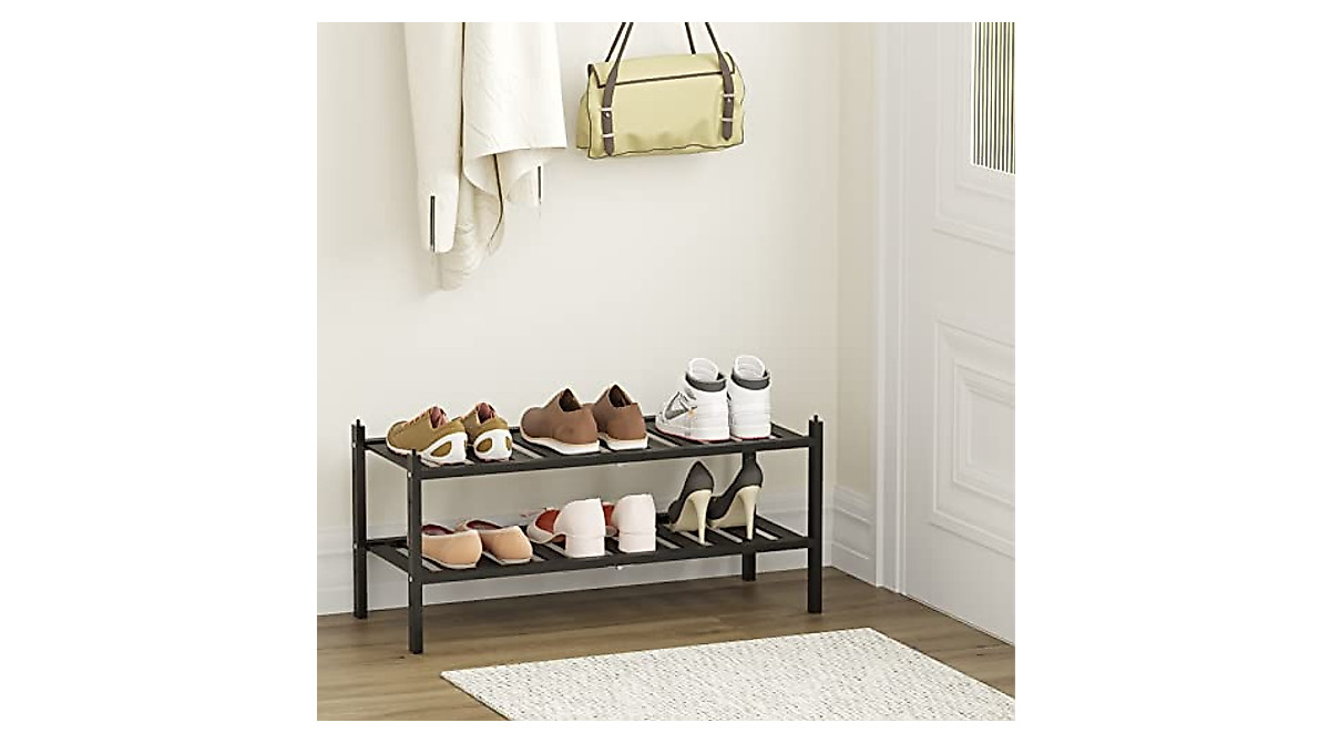 Dranixly Bamboo Shoe Rack - Stylish & Sturdy Organizer