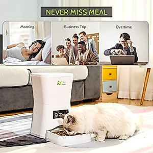 S.Y. 7L Automatic Cat Feeder Wi-Fi Enabled Smart Pet Feeders for Dogs and Cats, Auto Timed Dry Food Dispenser with Portion Control, APP Control