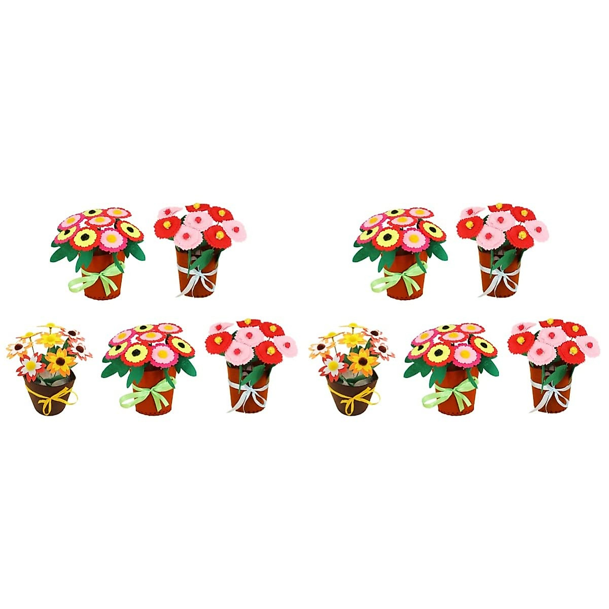 Veemoon DIY Flower Craft Kit 10 Sets Handmade Potting Material Flowers Puzzle Child Non-woven Fabric Handicraft Materials