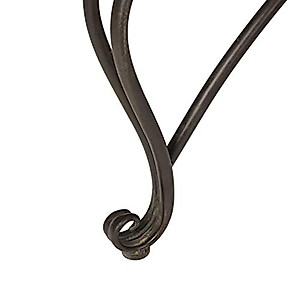 Safavieh PAT5019A Collection Abia Antique White Wrought Iron 50" Outdoor Tree Bench, Rustic Brown