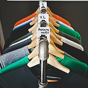 30 Piece White Rectangular Clothing Rack Size Dividers, Rectangular Blank Closet Dividers Hanging, Blank Hanger Separator, Closet Dividers for Clothing Rack (30)