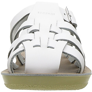Salt Water Sandals by Hoy Shoe Baby-Girl's Sun-San Sailor Flat Sandal, White, 3 M US Infant