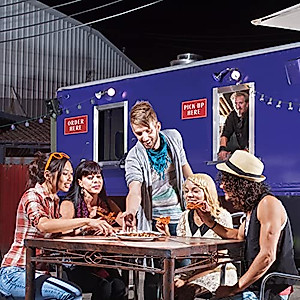 Order Here Pick Up Here Sign Stickers Set | Coffee Bar, Food Truck, Ice Cream Shop, Store Display and Decor Signs. Outdoor Rated Vinyl Decals, 8" x 12"