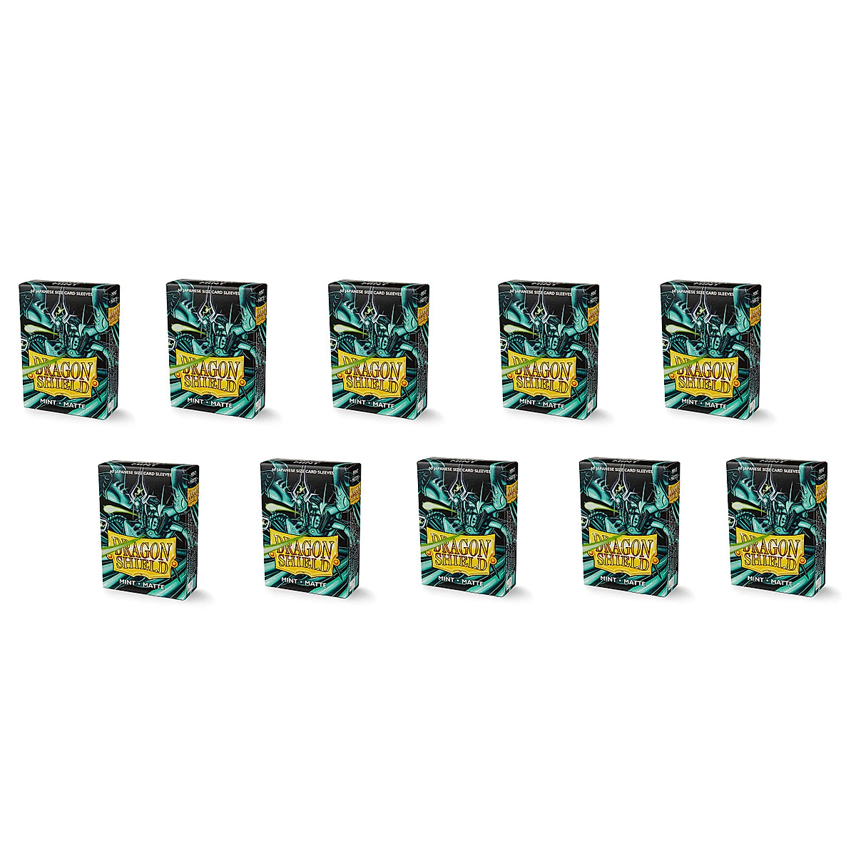 10 Packs Dragon Shield Matte Mini Japanese Mint 60 ct Card Sleeves Display Case