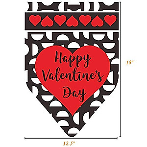 Valentine's Day Flag,Valentine's Heart Garden Flag 12x18 Inch Double Sided Printing 2 Layer Burlap Valentine Flags for Your Valentine's Day Decoration