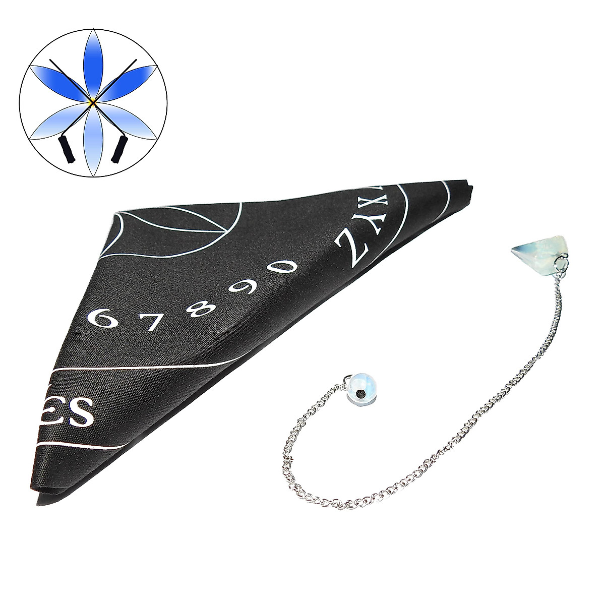 On The Fly Dowsing Kit with Pure Copper Rods and Rose Quartz Pendulum | to Start | Wooden Handles | Paranormal, Underground Resources, Answers to Questions | Made in USA