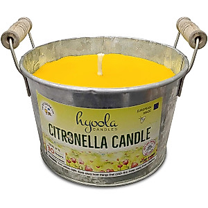 HYOOLA Large Citronella Candles Outdoor Bucket - 30 Hour - Natural Repellent - European Made