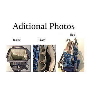 Yeshop Cute Little Elephant Blue Personalized Diaper Bag Backpack Tote with Name,Custom Travel Nappy Mommy Bag Backpack