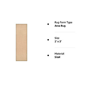 SAFAVIEH Natural Fiber Collection 2' x 3' Maize / Linen NF141B Border Sisal Accent Rug