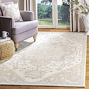 Safavieh Micro-Loop Collection 6' x 9' IvoryBeige MLP503B Handmade Shabby Chic Medallion Premium Wool Living Room Dining Bedroom Area Rug