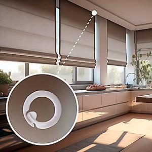 Amazing Drapery Hardware Premium Plastic Roman Shade Split Rings, 100 Pack - Premium White Finish, UV-Resistant - Versatile and Easy-to-Use for Window Valances and Shades