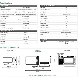 Midea Equipment 1034N1A Countertop Commercial Microwave Oven with Touch Control, 1000W, Stainless Steel, 1.2 CuFt