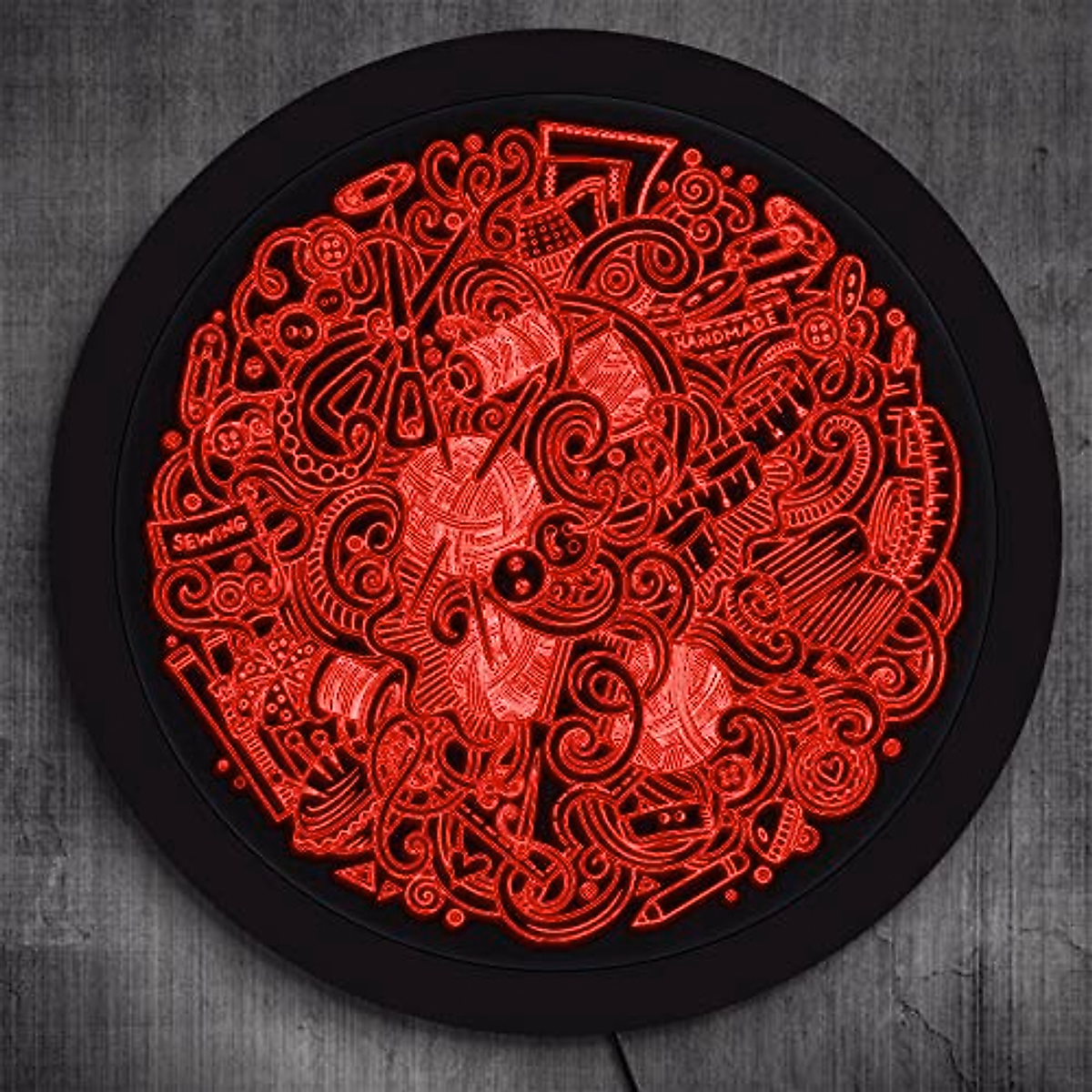 The Geeky Days Sewing Elements LED Hanging Acrylic Board Tailor Shop LED Neon Open Sign for Business Displays Quilting Club Studio LED Lighting Art Decor