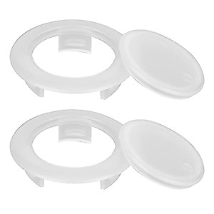 SAVITA 2 Sets Patio Table Umbrella Hole Rings and Caps, Plastic 2 Inch Patio Umbrella Hole Plug Insert Ring and Cap Set for Outdoor Activities Summer Garden Parties (Transparent)