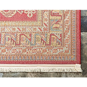 Unique Loom Sahand Collection Traditional Geometric Classic Red Area Rug (5' 0 x 8' 0)