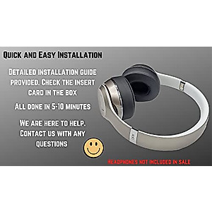 Premium Replacement Solo 3 Ear Pads/Solo 2 earpads Cushions. Compatible with Beats Solo 3 Headphones/Beats Solo 2 Headphones (Black). Premium Protein Leather | High Density Foam | Extra Thick