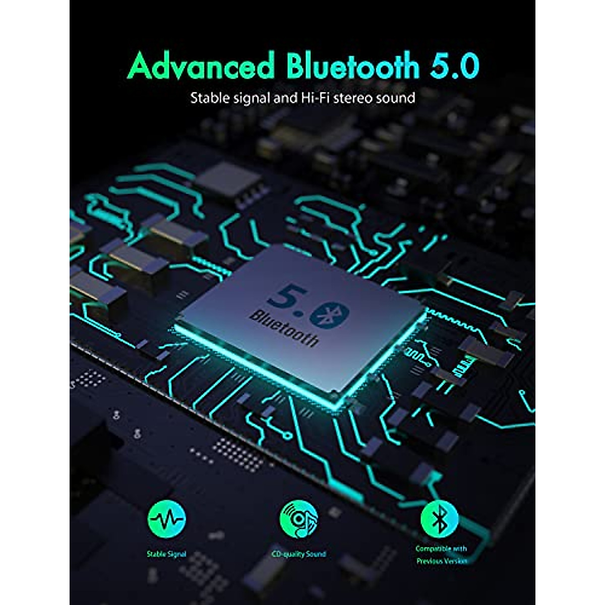 Aisidra Bluetooth Transmitter Receiver V5.0 Bluetooth Adapter for Audio, 2-in-1 Bluetooth AUX Adapter for TV/Car/PC/MP3 Player/Home Theater/Switch, Low Latency, Pairs 2 Devices Simultaneously