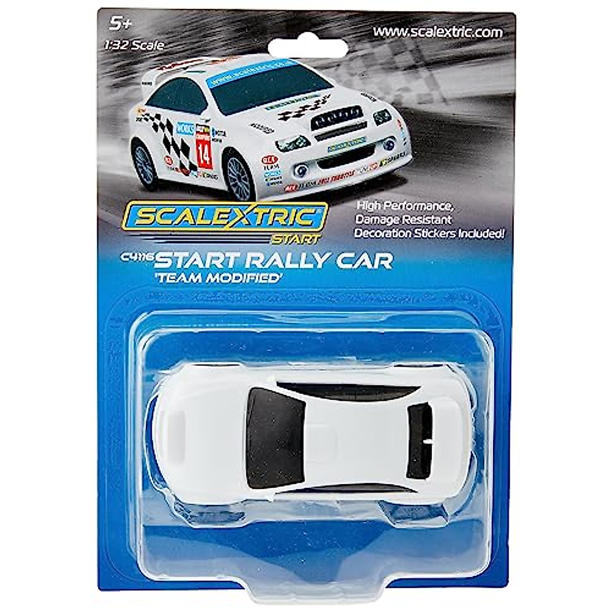 Scalextric Start Rally Style Car Team Modified 1:32 Slot Race Car C4116 Blue
