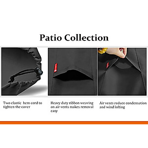 Fire Pit Cover - Waterproof 600D Heavy Duty Round Patio Fire Bowl Cover Black (Round - 50”D x 24”H)-Fits 45",46",48 inch,50 inch FirePit/Bowl Cover