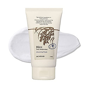 SKINFOOD Rice Daily Cleansing Foam 150ml - Delicate, Fine, and Smooth Cleansing with Fermented White Rice Ingredients - Firming Bubble Facial Foam Cleanser - For Men and Women (5.07 fl. oz.)