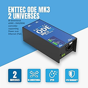 Enttec ODE Mk3 70407 POE 2 Universe Dual DMX / RDM Ethernet Converter Interface