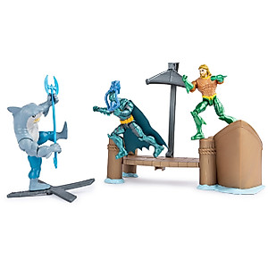 DC Comics, Gotham City Harbor Chaos Playset | 4-inch Batman, Aquaman, King Shark Action Figures | Kids Toys for Boys and Girls Ages 3 and Up (Amazon Exclusive)