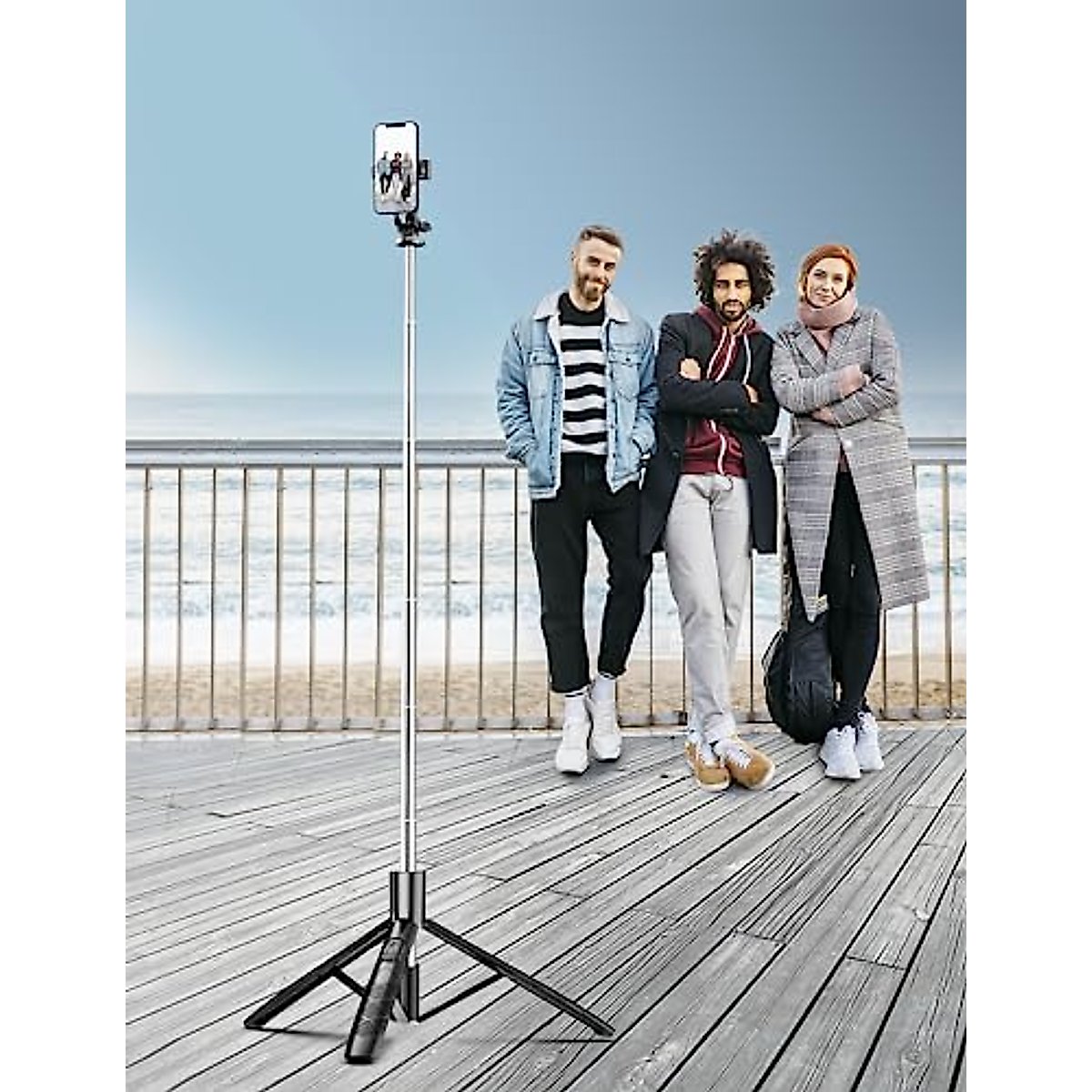 71" Phone Tripod & Selfie Stick, All in One Extendable Cell Phone Tripod with Wireless Remote, Tripod Stand for iPhone & Travel Tripod 360° Rotation Compatible with iPhone Android Phone, Camera