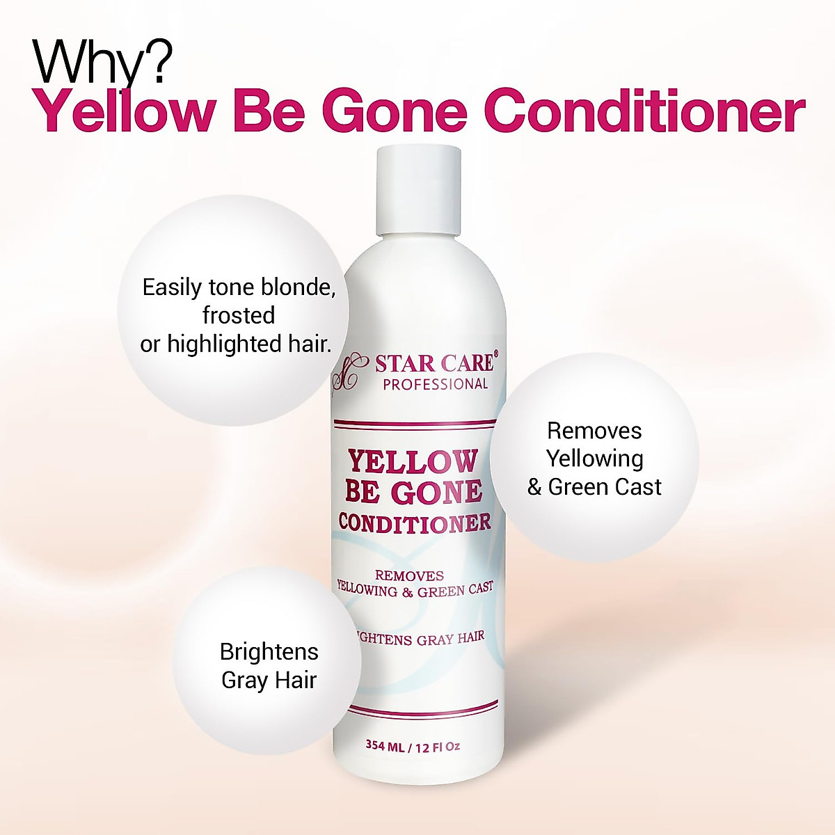 Star Care Yellow Be Gone Shampoo & Conditioner 12oz/354ml