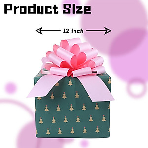 12" Large Pull Bows,2pcs Car Bows for Gift Wrapping, Christmas Party Birthday Gift Wedding Ribbon Bows for Bikes, Wrapping Boxes or Flower Decorations, Valentine's Day Gift Decorations (Pink)