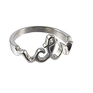 One Moment In Time H13 Size 7 Cursive Small Stainless Steel Ring Women's Mormon LDS CTR