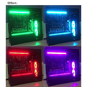 DS 2Pack 120MM RGB Case Fans with PC LED Strip Lighting, LED Silent Fans for Computer Cases, PC Case, CPU Cooler, Support to Aura or Mystic Light RGB SYNC (F Series)