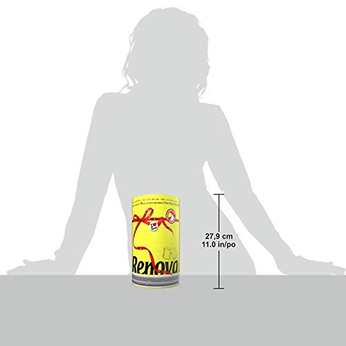 Renova 2 Ply Double Faced Red Label Paper Kitchen Towel, Yellow