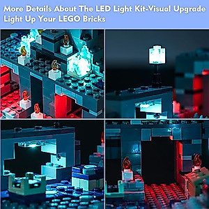LocoLee LED Light Kit for LEGO Minecraft The Deep Dark Battle 21246, DIY Lighting Set Accessories Compatible with LEGO The Deep Dark Battle for Fans, Creative Decor Lego Light (Lights Only, No Models)