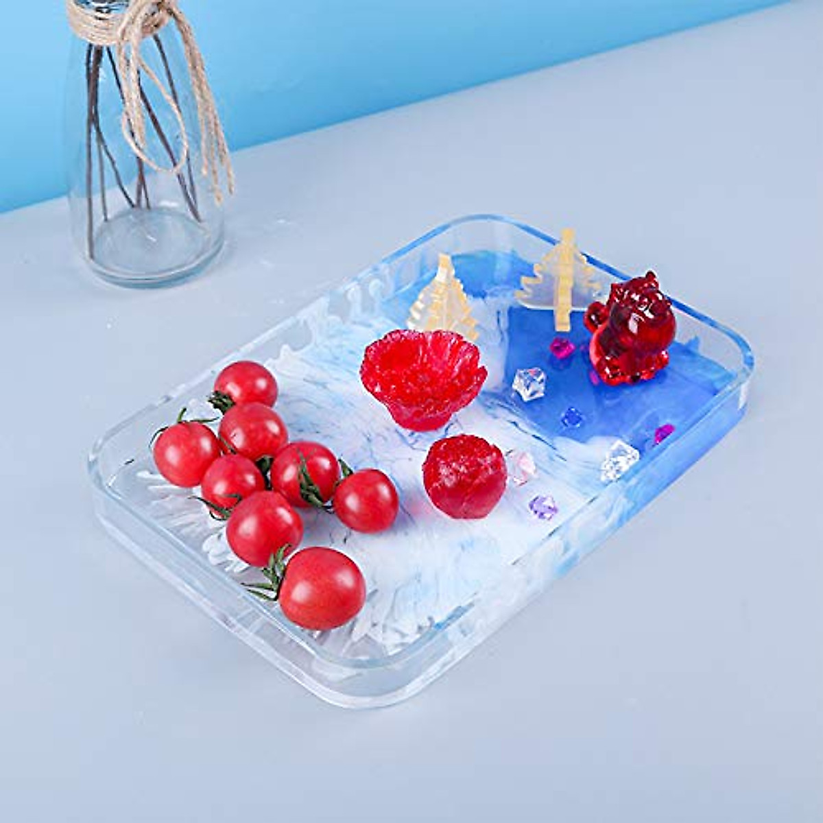 World Backyard Silicone Tray Mold,Rectangle Rolling Resin Tray Molds,Large Rolling Tray Molds for Epoxy Resin,Serving Tray Resin Molds with Edges,Resin Casting,DIY Jewelry Holder,Home Decoration…