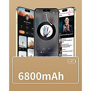 ExAchat A14 Pro Max 5G Unlocked Smartphone - 6GB+256GB Fully Unlocked Cell Phone for Android 13, 6.82" Unlocked Cell Phone, 6800mAh, 48MP Front Camera+108MP Main Camera (Gold)